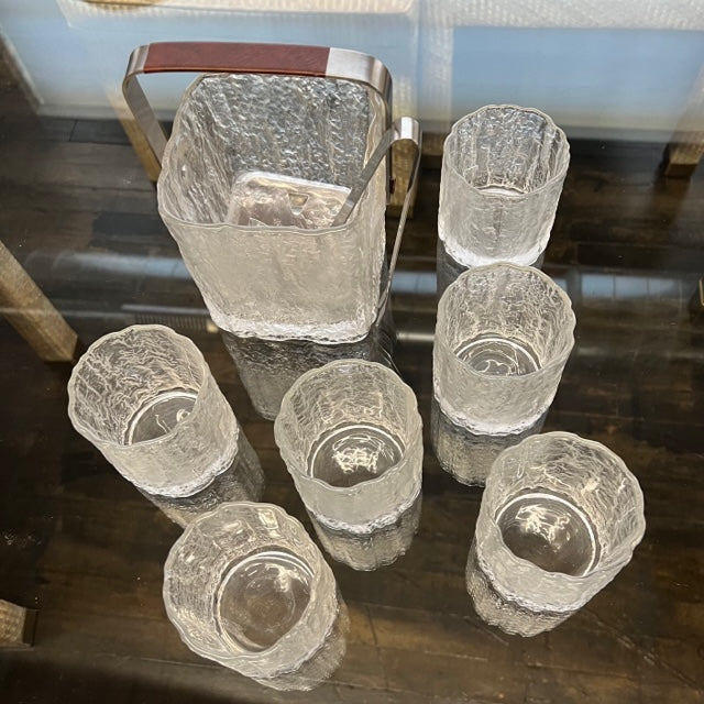 Hoya Japan Frosted Glass Ice Bucket and 6 Rocks Glasses – Studio Sonja ...